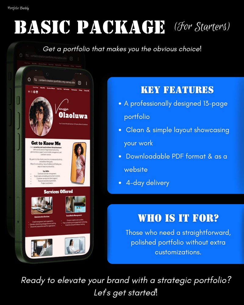 Buy BASIC PACKAGE CUSTOM PORTFOLIO DESIGN SERVICES by Oluwadarasimi ...