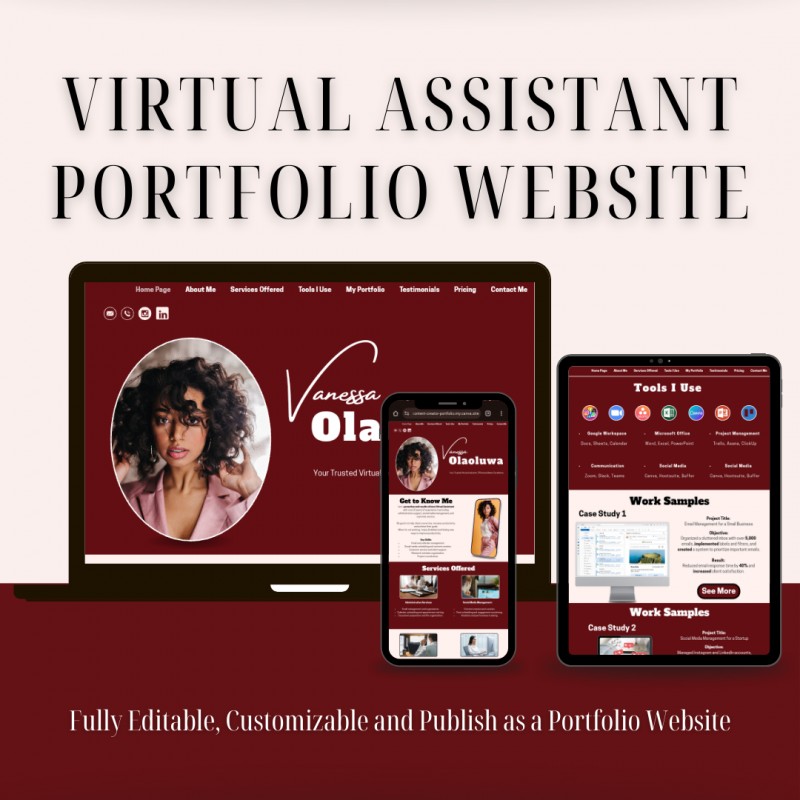 Buy VIRTUAL ASSISTANT PORTFOLIO WEBSITE by Oluwadarasimi OLUWAROTIMI on ...