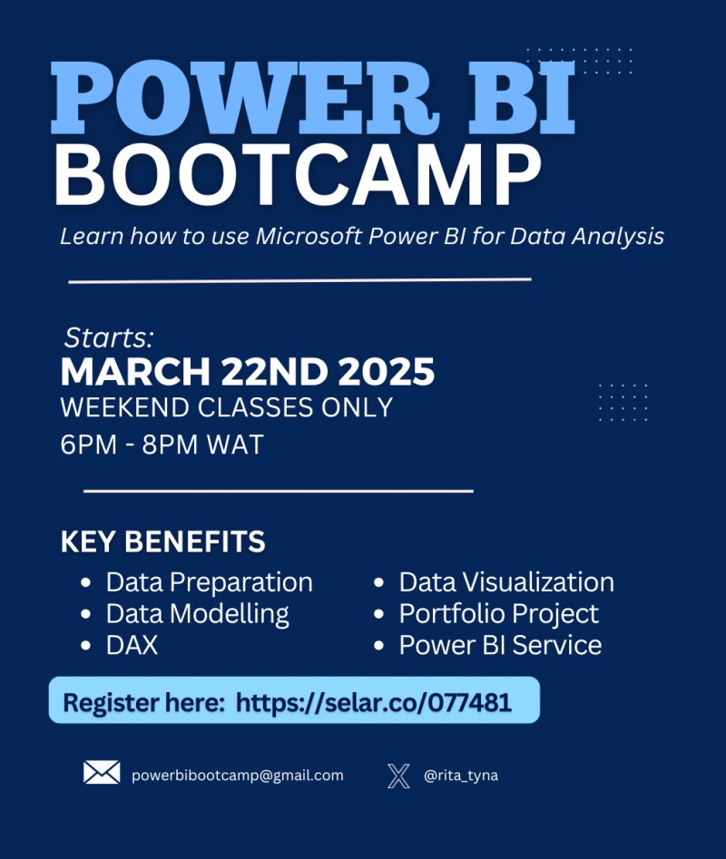 Buy POWER BI BOOTCAMP by Tina Okonkwo on Selar