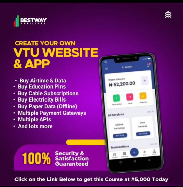 Buy VTU COURSE & APP CREATION. by SECUREWAY AFFILIATING on Selar
