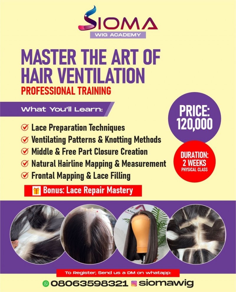 Buy PROFESSIONAL HAIR VENTILATION MASTER CLASS by Sioma Wig on Selar