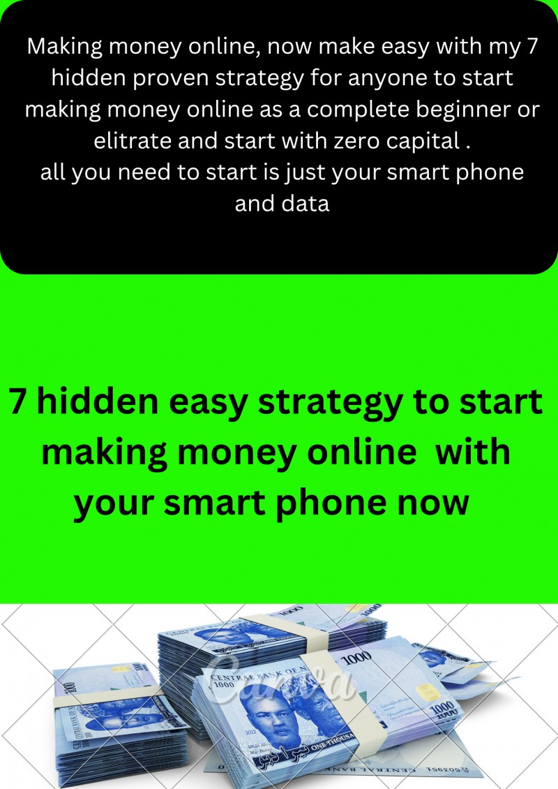 Buy 7 hidden strategy to start making money online today by Jimoh ...