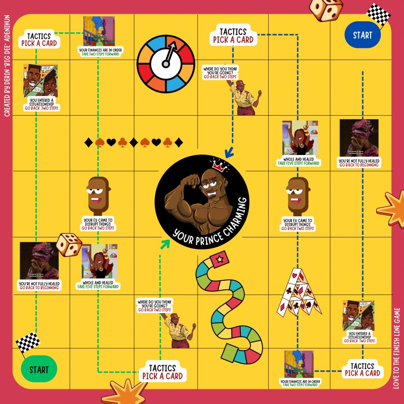 Buy LOVE TO THE FINISH LINE BOARD GAME (digital print) by Aderinsola ...