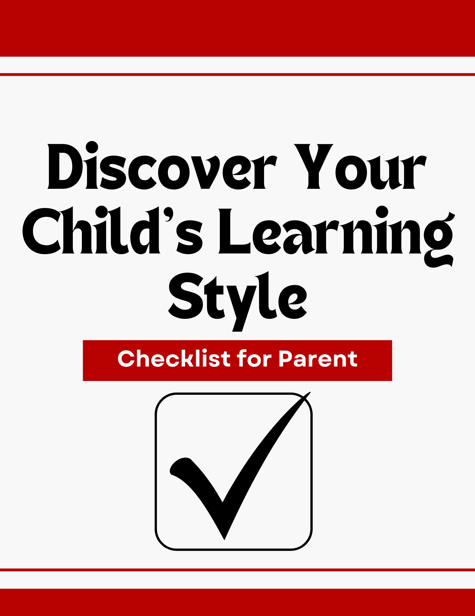 Get Discover Your Learning Style - Parent's Checklist by The ...