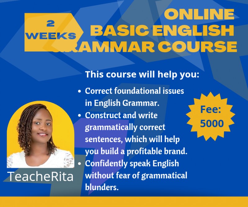 Buy Online Basic English Grammar Course by Ugwu Rita on Selar