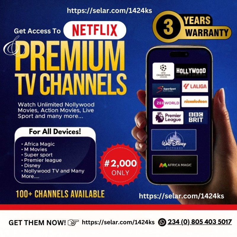 Buy Premium TV Channels plus NETFLIX App Unlocked by Valuecoast Digital ...