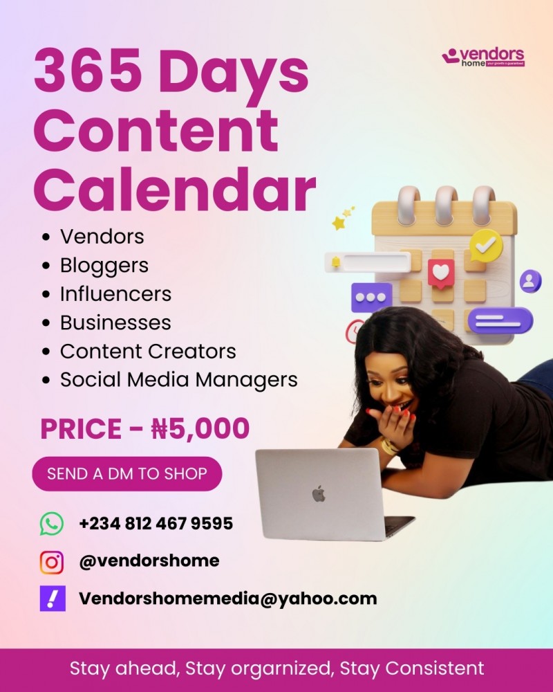 Buy 365 𝐃𝐀𝐘𝐒 𝐂𝐎𝐍𝐓𝐄𝐍𝐓 𝐂𝐀𝐋𝐄𝐍𝐃𝐀𝐑 by Ruby Egwuonwu on Selar