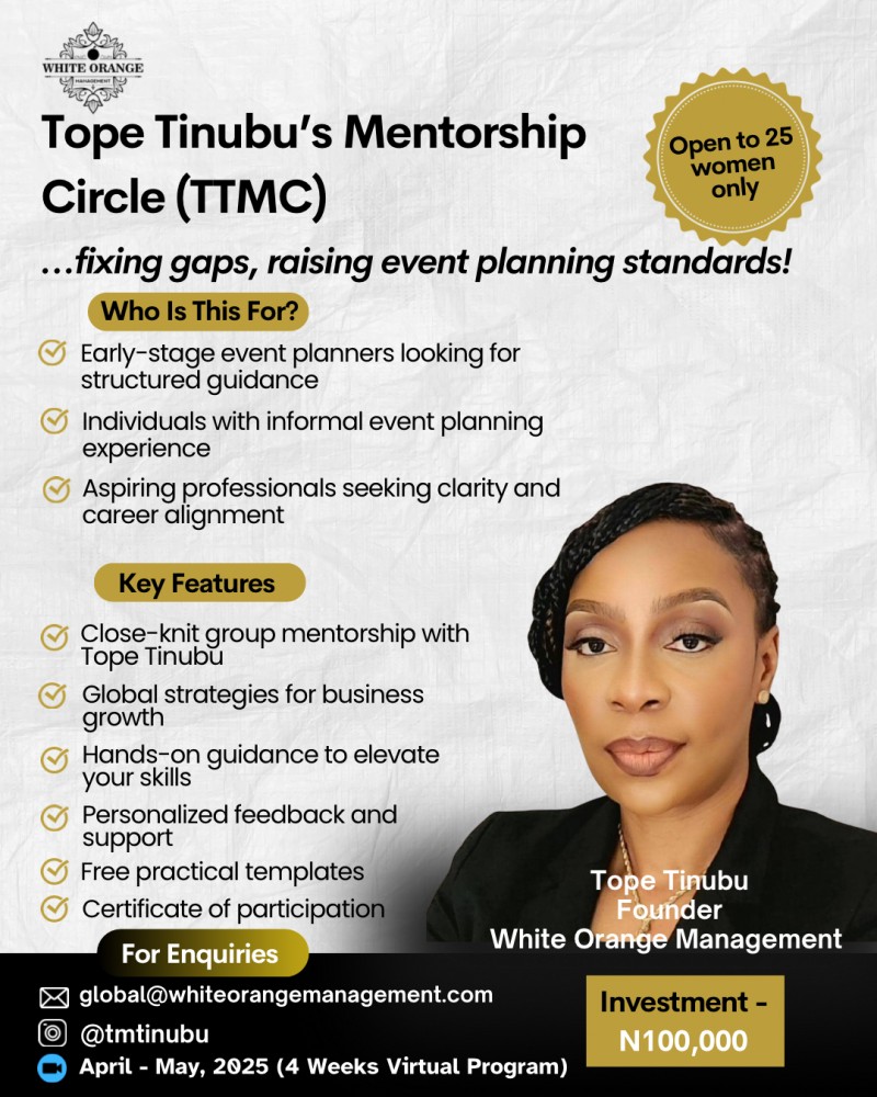 Buy Tope Tinubu's Mentorship Circle (TTMC) by Tope Tinubu on Selar