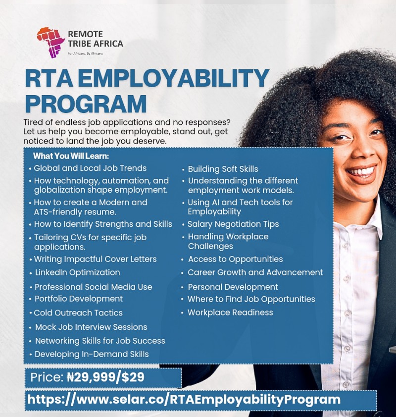 Buy RTA Global Employability Program by Glory Eguabor on Selar
