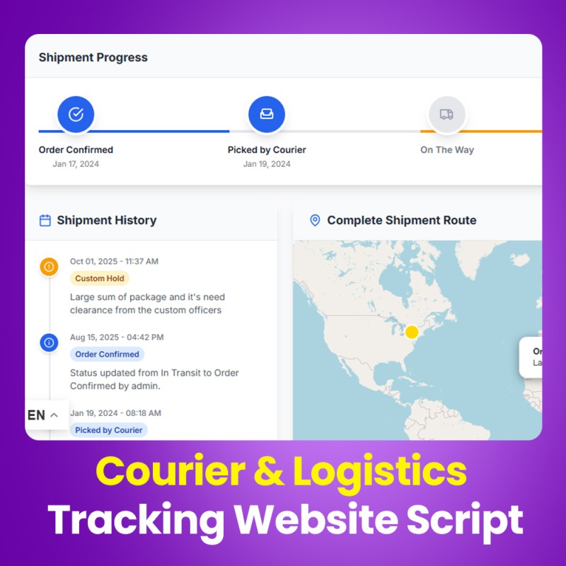 Buy Courier & Logistics Tracking Website – PHP/Laravel Full Script ...