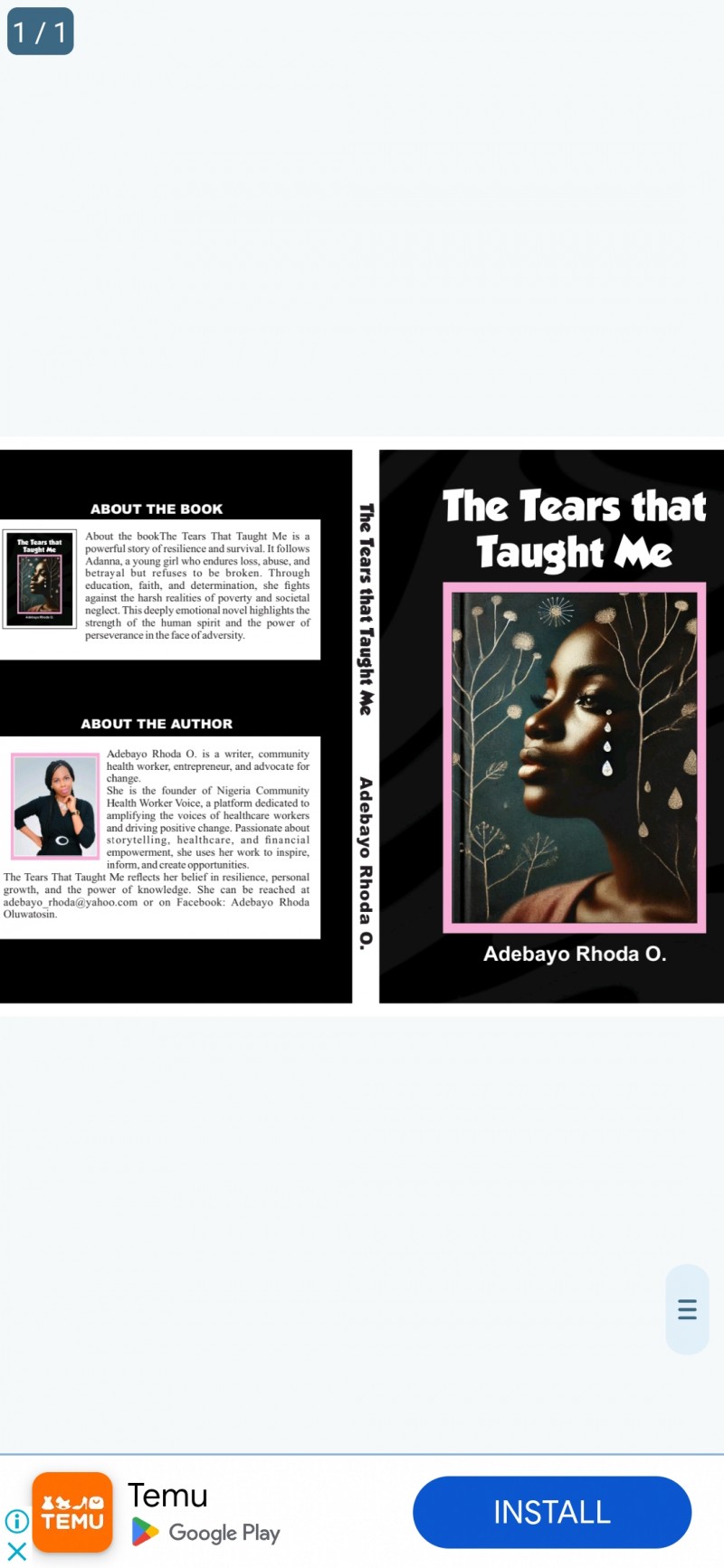 Buy 📖 The Tears That Taught Me – Now Available! 📖 Life has a way of teaching us lessons through ...