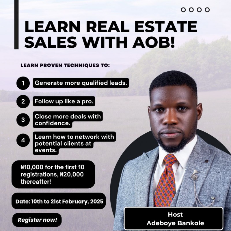 Buy LEARN Real Estate Sales with AOB 3.0! by Adeboye Bankole on Selar