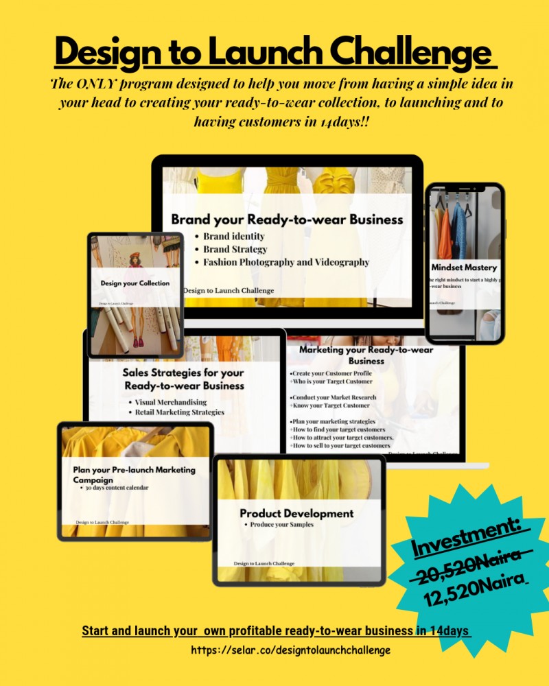 Buy Design to Launch Challenge by StitchedPerfectly Consulting on Selar