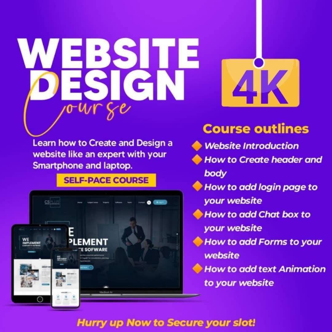 Buy WEBSITE DESIGN COURSE by Adeyemi Peter on Selar