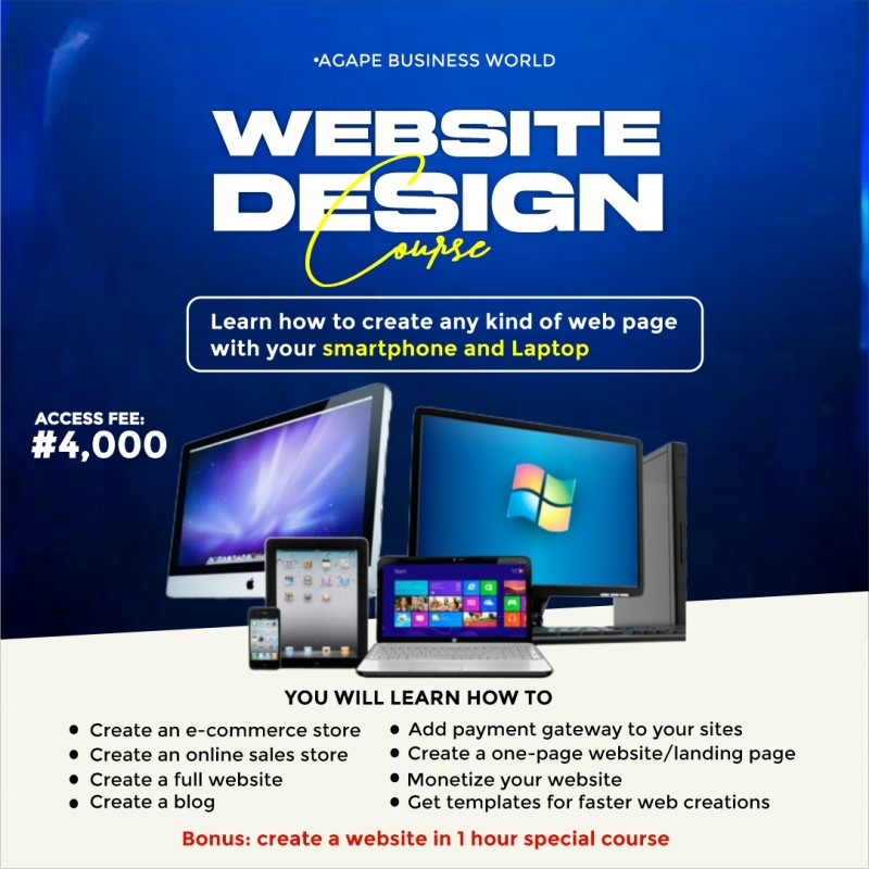 Buy Web/landing page course by Agape Business World on Selar