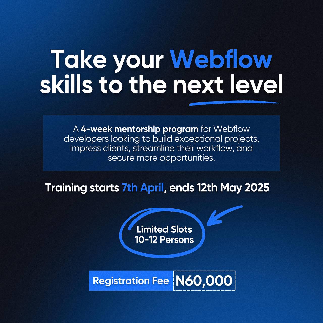 Buy Webflow Mentorship Program by Ajide Victor on Selar