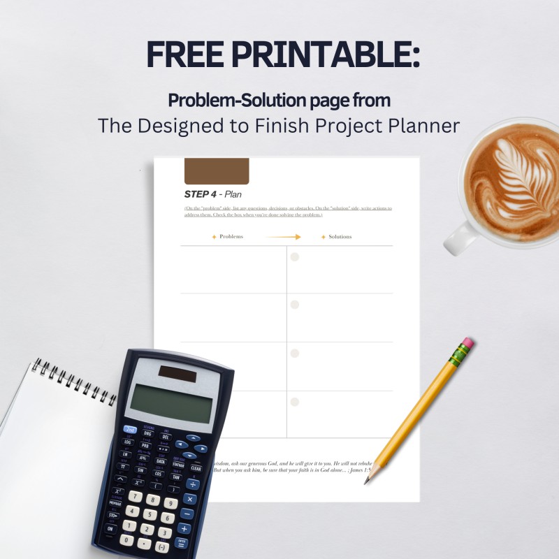 Get Problem to Solution Planner Page ( from the Designed to Finish ...