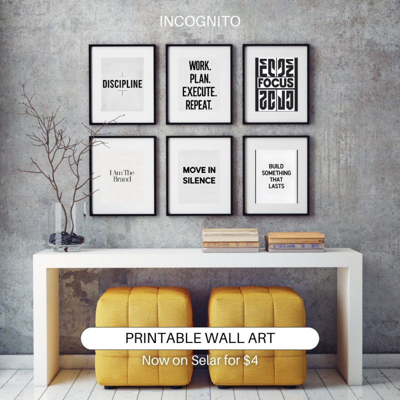Buy Bold & Minimal – 6 Black and White Wall Art Prints for Men (Digital ...