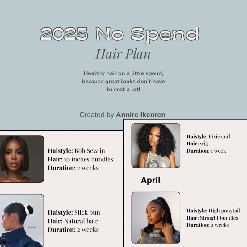Get 2025 Low Spend Hair Plan - Canva Template by Lisa Ikenren on Selar