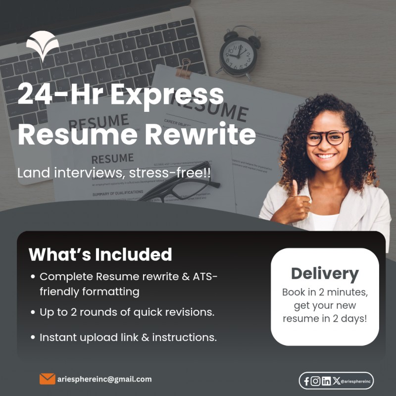 Buy RESUME WRITING / REVAMP by Ariesphere Inc. on Selar