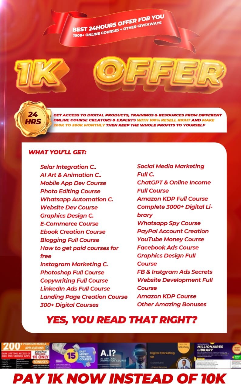 Buy 1K OFFER(DIGITAL COURSES) by GO-DAVIES INTEGRATED SERVICES on Selar