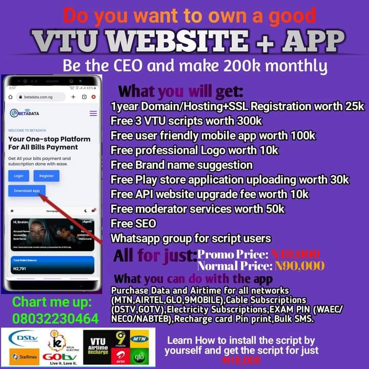 Buy VTU SERVICES FEE by Betadata academy on Selar