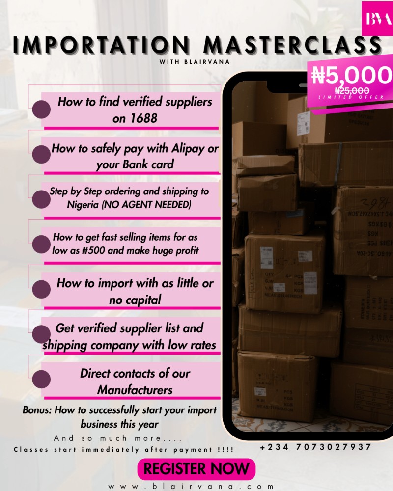 Buy IMPORTATION MASTERCLASS by Blairvana studio on Selar