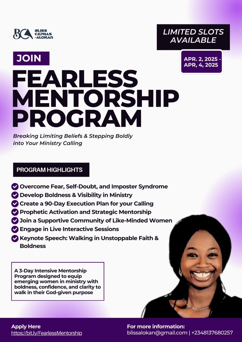 Get FEARLESS MENTORSHIP COURSE-REPLAY by Bliss Cephas-Alokan on Selar