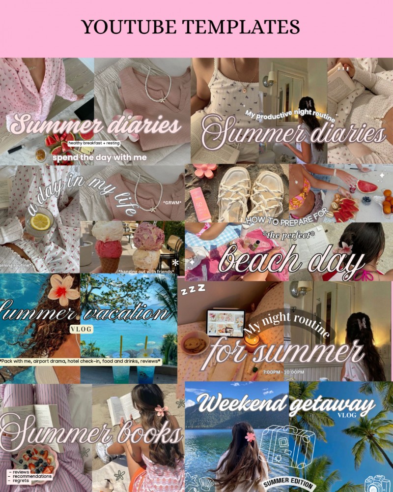Buy Summer themed Canva YouTube templates by Creative Chrade on Selar