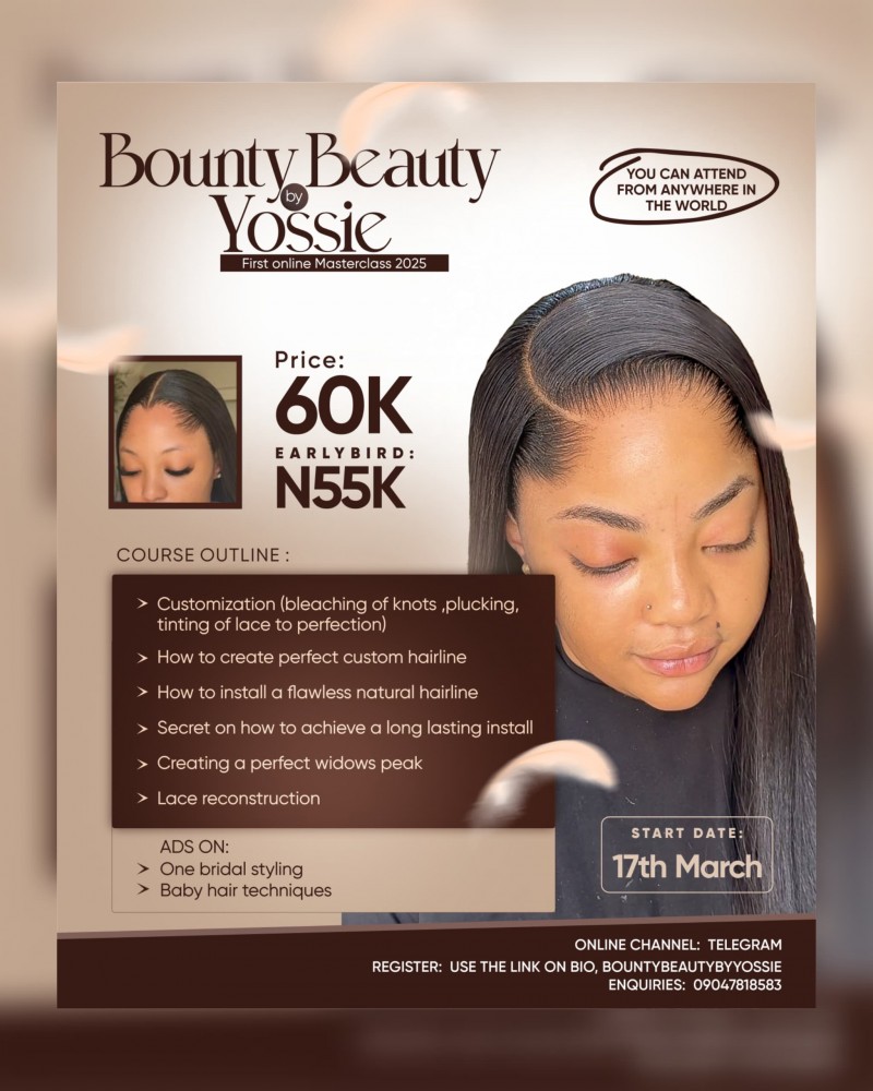 Buy BountyBeautybyYossie First Online Masterclass 2025 by Bounty Beauty ...