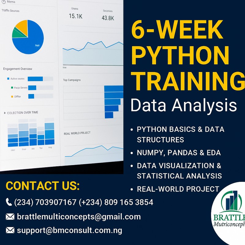Get PYTHON FOR DATA ANALYSIS TRAINING by Brattle Multiconcepts Consults on Selar