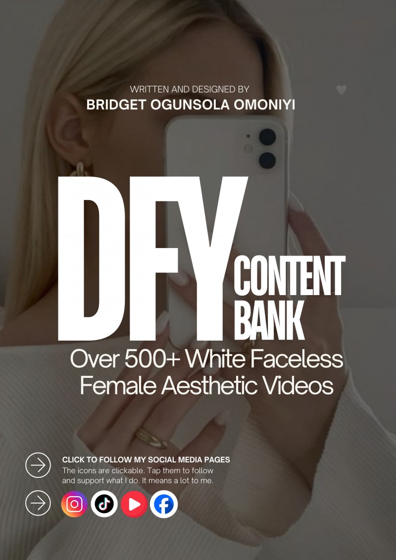 Buy DFY Content Bank - Over 500+ White Faceless Female Aesthetic Videos: 🔥 🎥 by Raphael ...