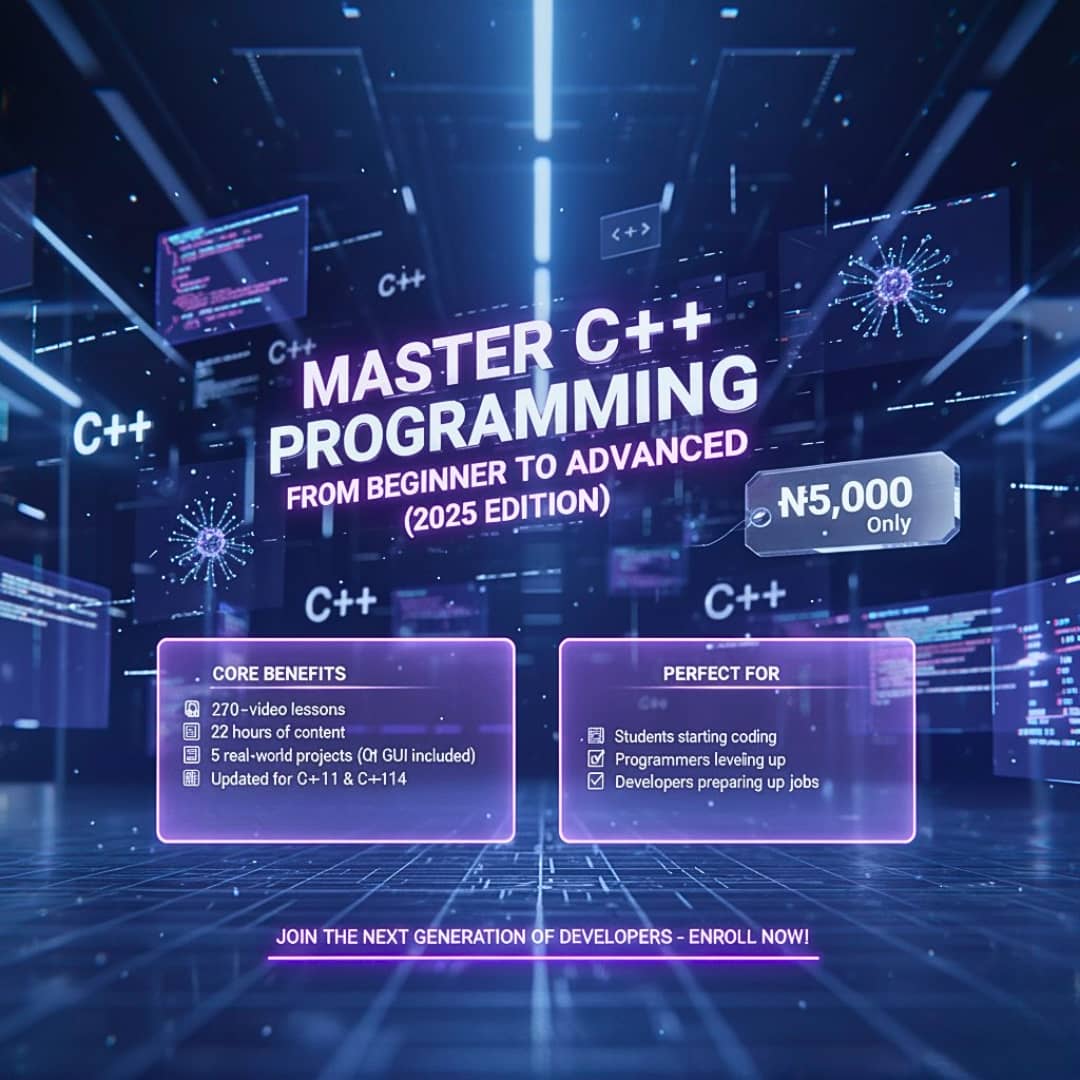 Buy Master C++ Programming from beginner to Advanced 2025 Version by Brian Dede on Selar