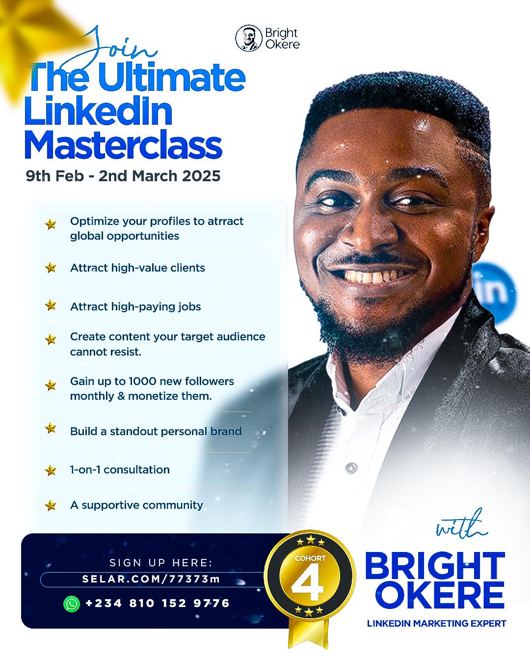 Buy The Ultimate Linkedin Masterclass Cohort 4 By Bright Okere On Selar