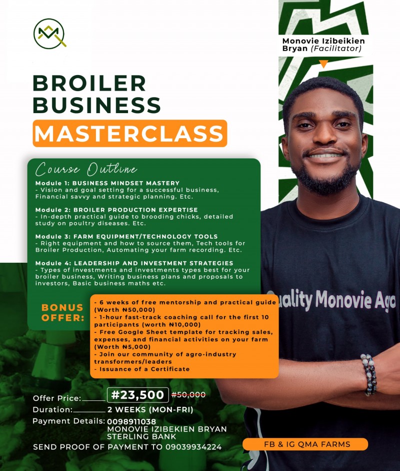 Buy Broiler Business Masterclass by Monovie Bryan on Selar