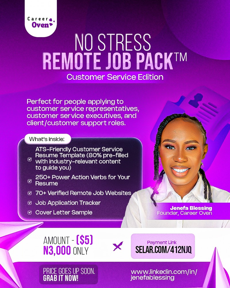 Buy No Stress Customer Service Resume Template Bundle by Jenefa ...