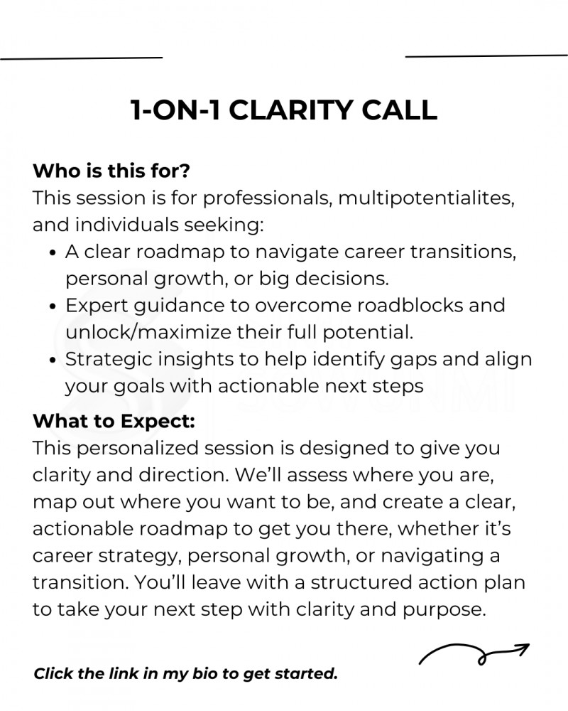 Buy 1-ON-1 CLARITY CALL by Similoluwa Sowunmi on Selar