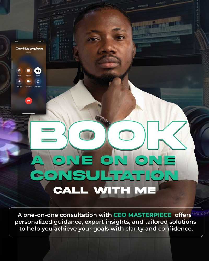 Buy BOOK A CONSULTATION MEETING WITH CEO MASTERPIECFE by CEO MASTERPIECE on Selar