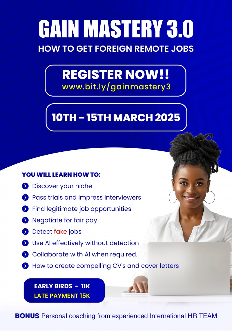 Buy GAIN MASTERY CLASS [HOW TO GET FOREIGN REMOTE JOBS] by Chibuokem ...