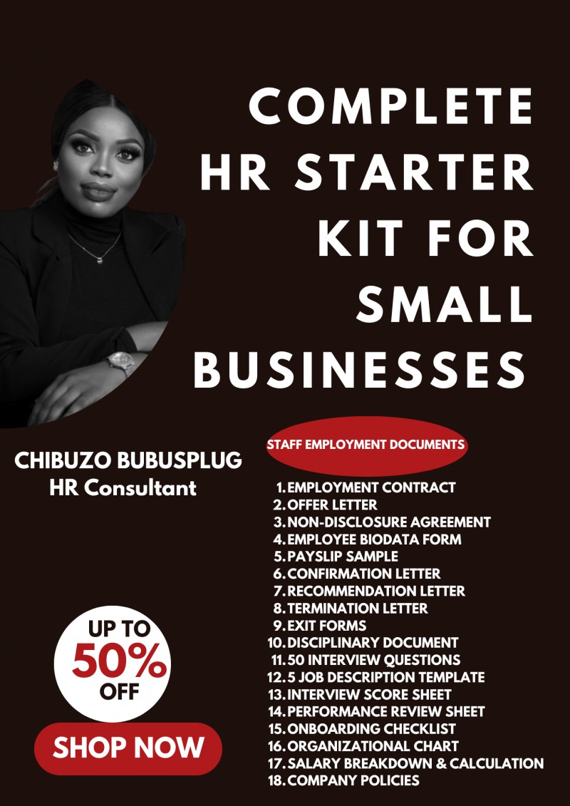 Buy COMPLETE HR STARTER KIT FOR SMALL BUSINESSES by Bubusplug on Selar