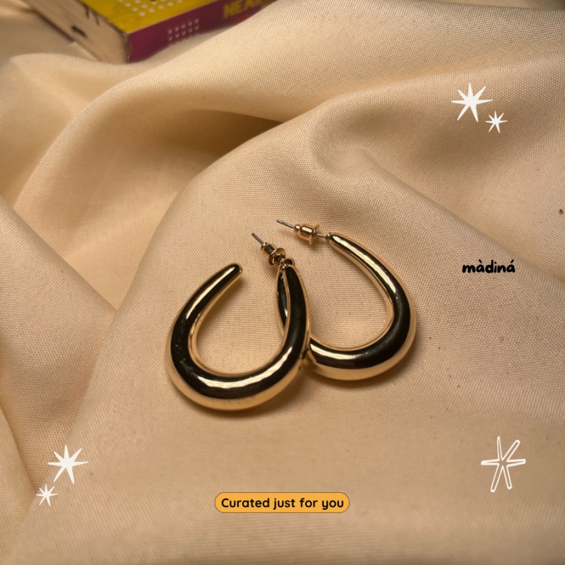 Buy Oval Open Hoops by Madina By City on Selar