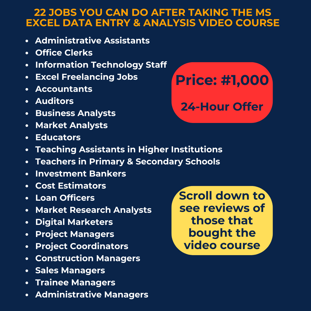 Buy Microsoft Excel Data Entry & Analysis Video Course for Beginners ...