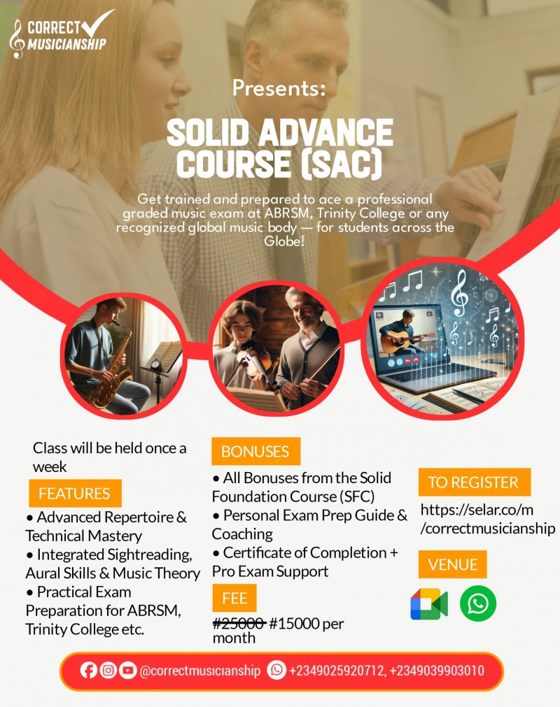 Buy Online: Solid Advance Course (SAC) by Correct Musicianship on Selar