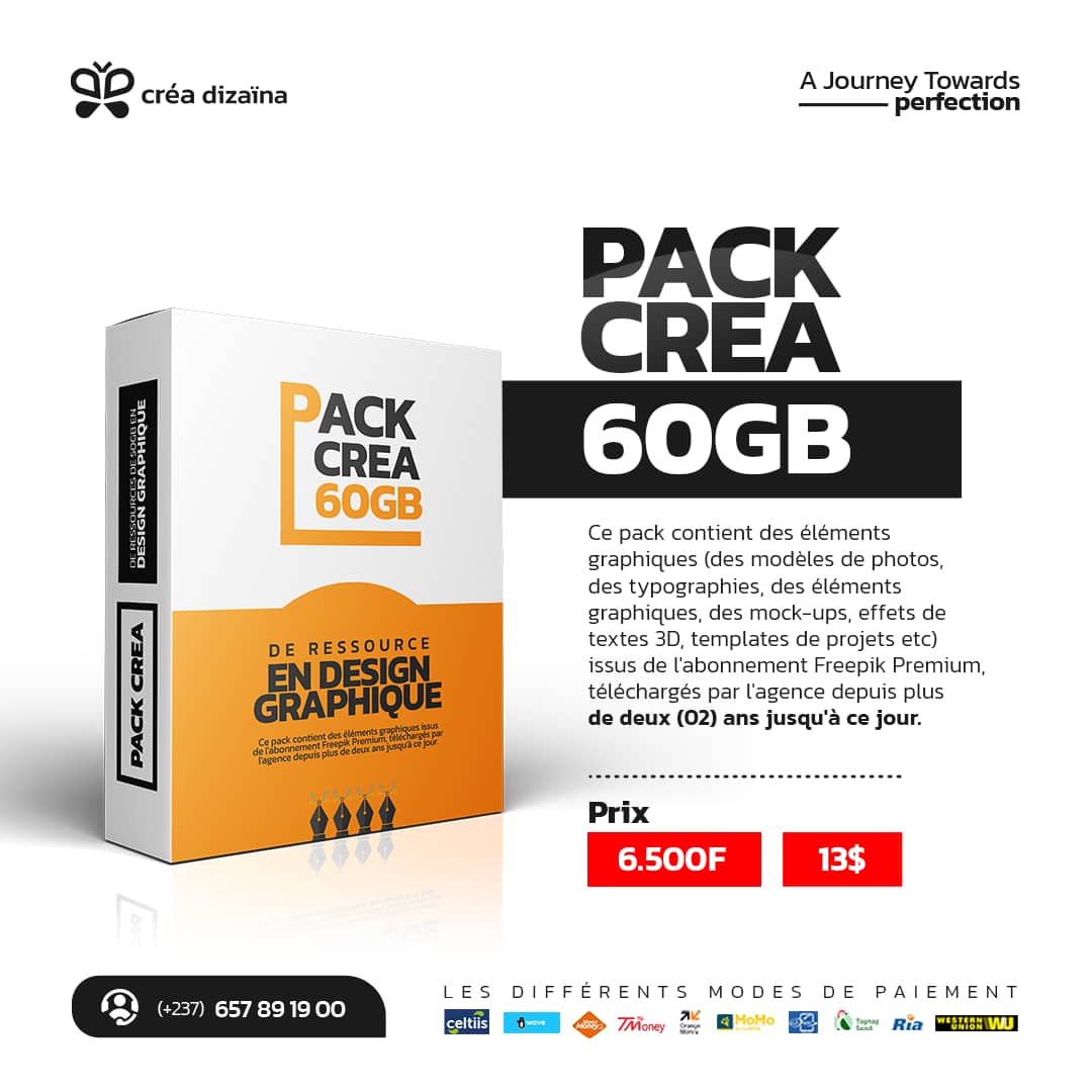 Buy CREA KIT RESSOURCES 60GB by Crea DDesign on Selar