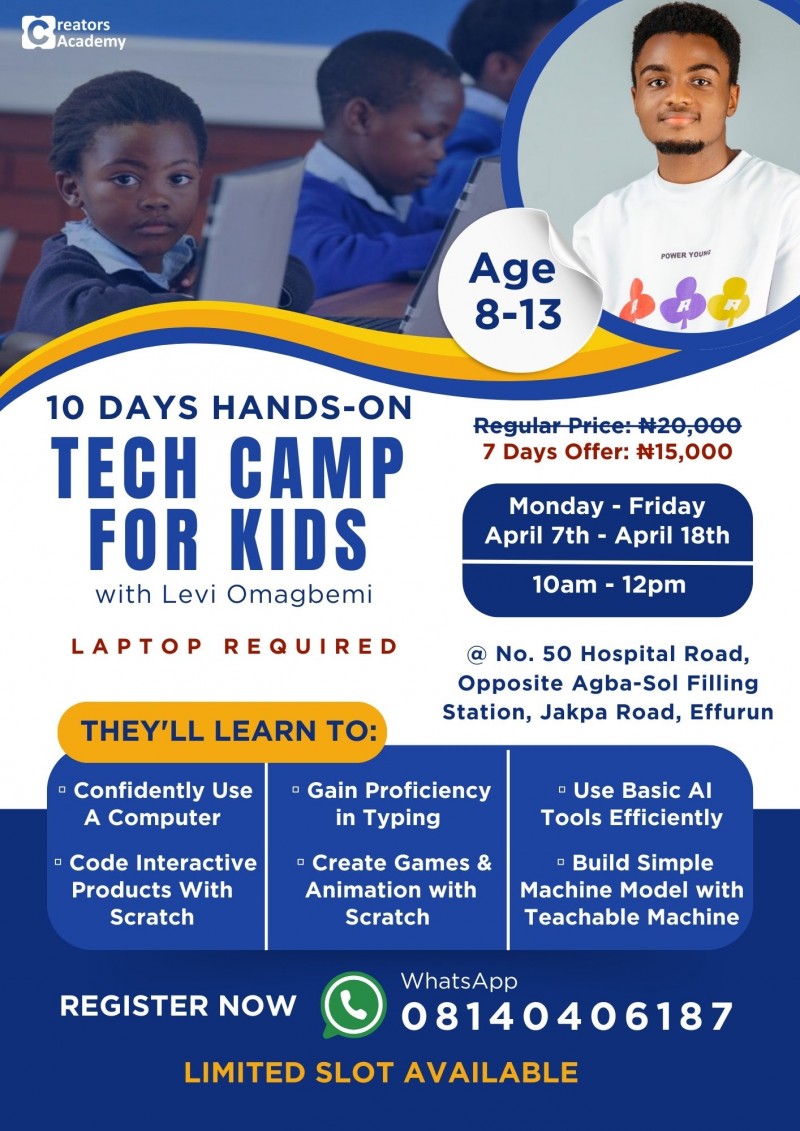 Buy 10-Day Hands-on Tech Camp for Kids by Creators Academy on Selar