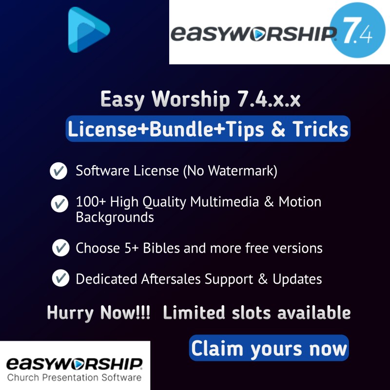 Buy EasyWorship 7.4.x.x License Bundle by Cube Tech Consults on Selar