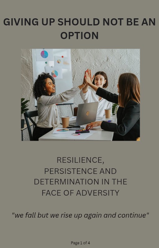 Buy NO GIVING UP UNTIL WE ACHIEVE ️‍🔥🔥 by DEBORA NJOTTO on Selar