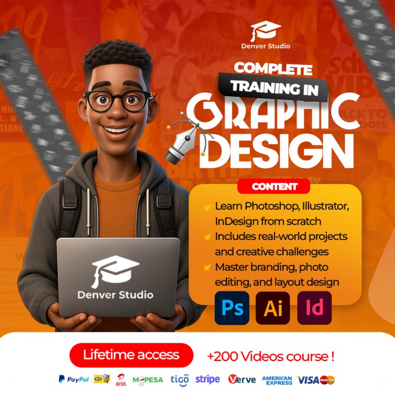 Buy LEARN GRAPHIC DESIGN (SOFTWARE INCLUDED) by Denver Studio on Selar
