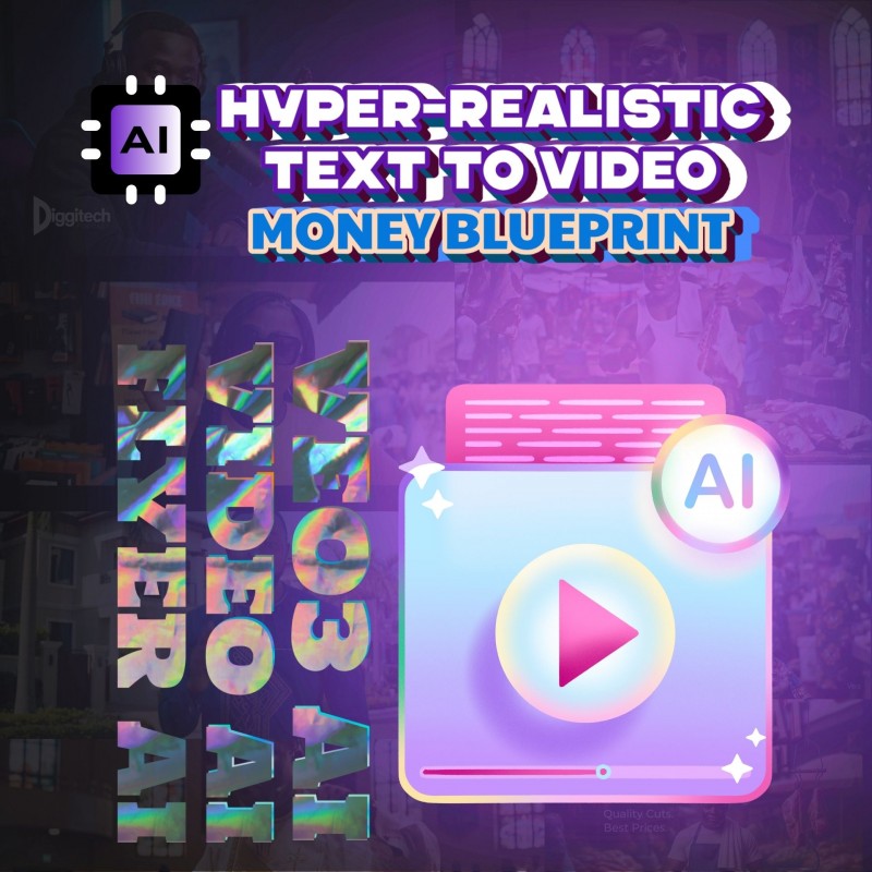 Buy AI HYPER REALISTIC TEXT TO VIDEO MONEY BLUEPRINT by Diggitech ...