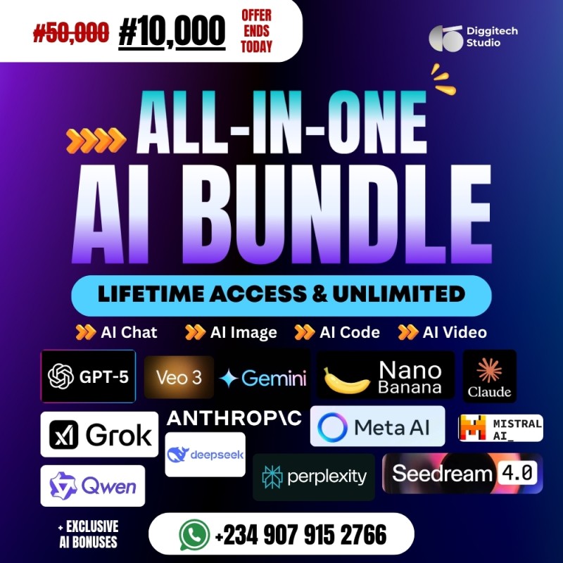 Buy ALL-IN-ONE AI PRO BUNDLE (UNLIMITED & LIFETIME) by Diggitech ...